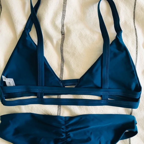 Zaful | Swim | Zaful 2 Piece Cobalt Teal Blue Bikini Swimsuit | Poshmark